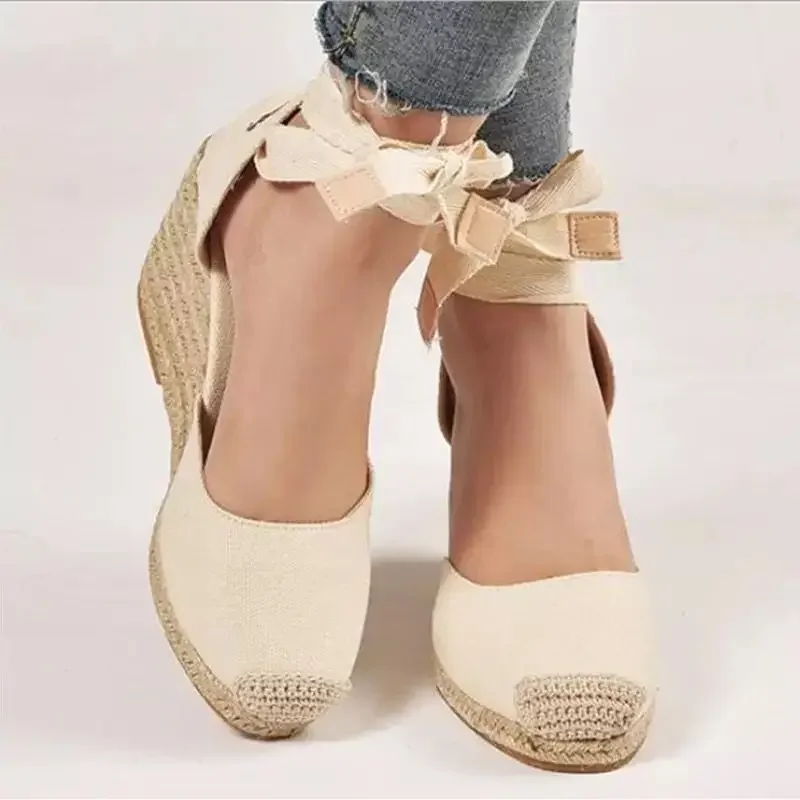 Women Espadrille Ankle Strap Sandals Slippers Ladies Womens Casual ...