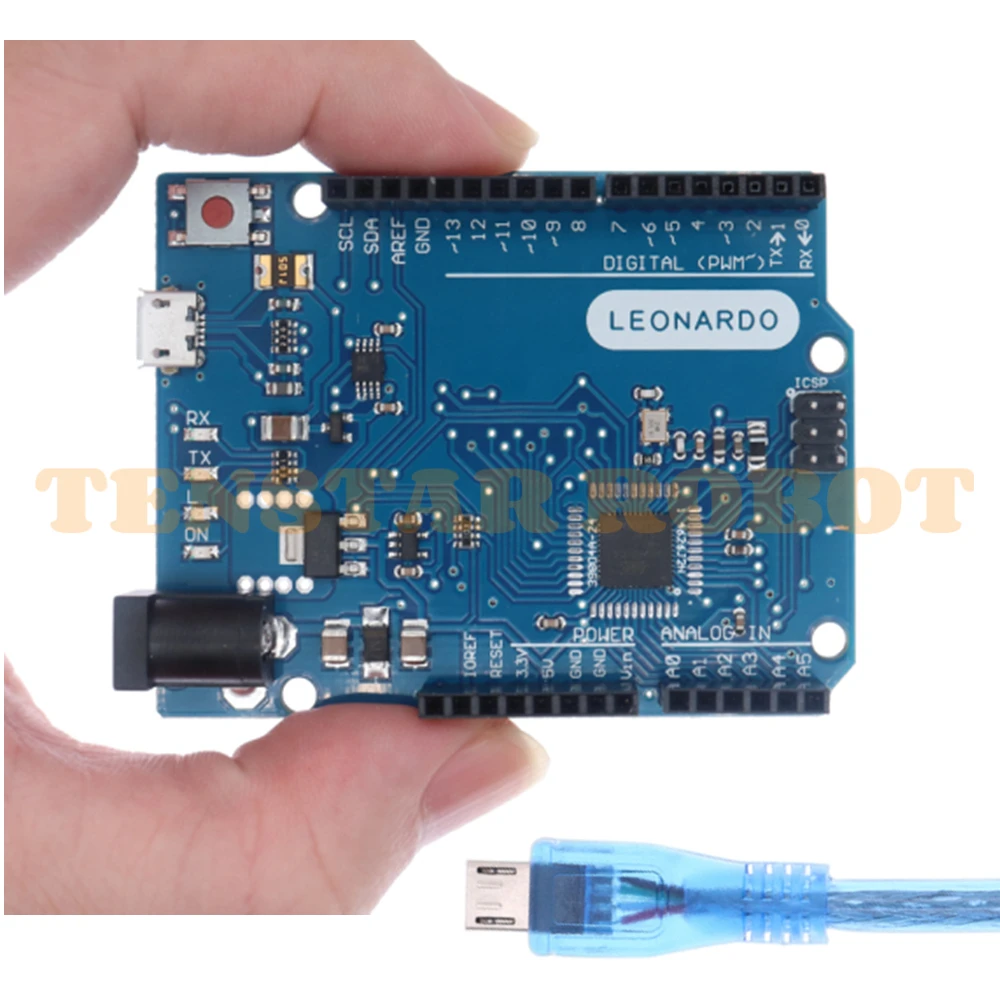 Placa de desenvolvimento de leonardo r3 + cabo usb atmega32u4 para arduino|Reguladores de tensão ...