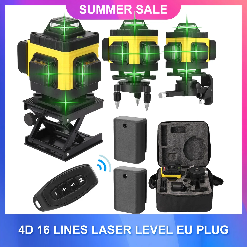 4d 16 Lines Laser Level Tool Vertical Horizontal Lines Multifunctional ...