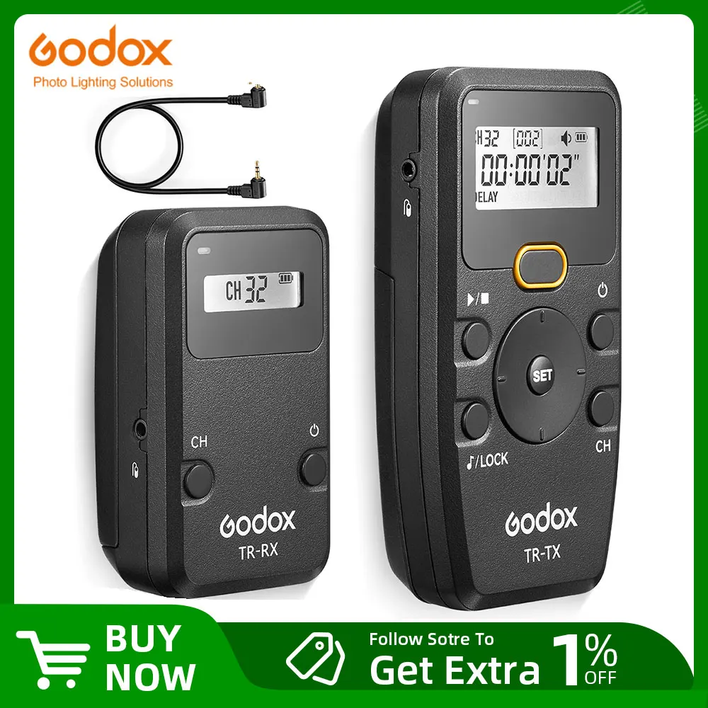 Godox Tr-c1 Tr-c3 Tr-n1 Tr-n3 Tr-s1 Tr-s3 Tr-p1 Tr-op12 Tr Series 2.4ghz Wireless Timer Remote ...
