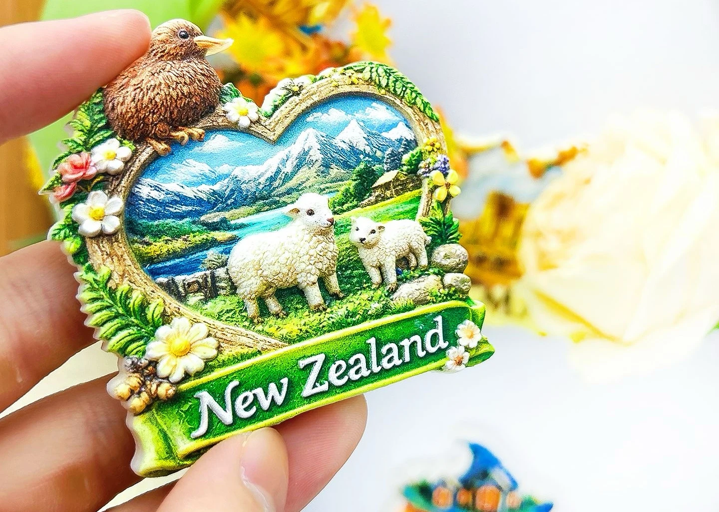3PCS New Zealand sheep refrigerator sticker, three-dimensional magnetic ...