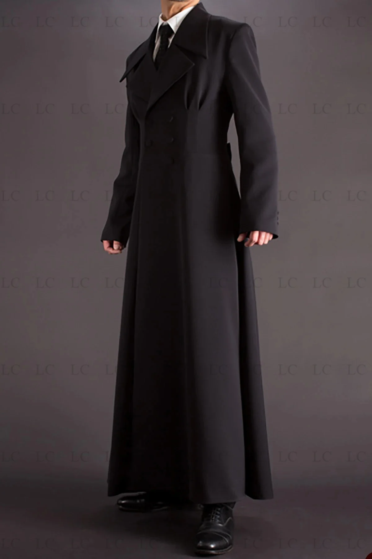 Claasic Black One Piece Long Coat Men Suits Double Breasted Tuxedo ...