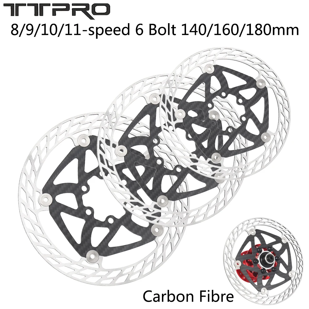 TTPRO-Carbon-Fibre-Bike-Disc-Brake-Rotor-Ultralight-140-160-180MM-6 ...