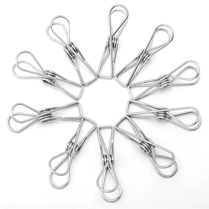 10PCS-Stainless-Steel-Wire-Clamp-Underwear-Socks-Food-Clothes-Drying ...
