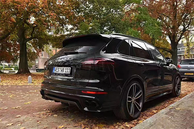 For Porsche Cayenne 958 2015 2016 2017 Real Carbon Fiber Rear Diffuser ...