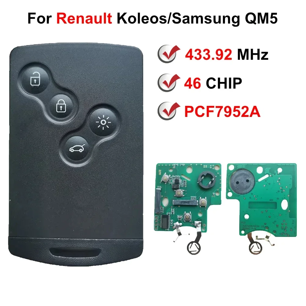 4 Button 433.92 MHz FSK PCF7952A 46 CHIP VA2 NSN14 Blade Keyless Smart ...