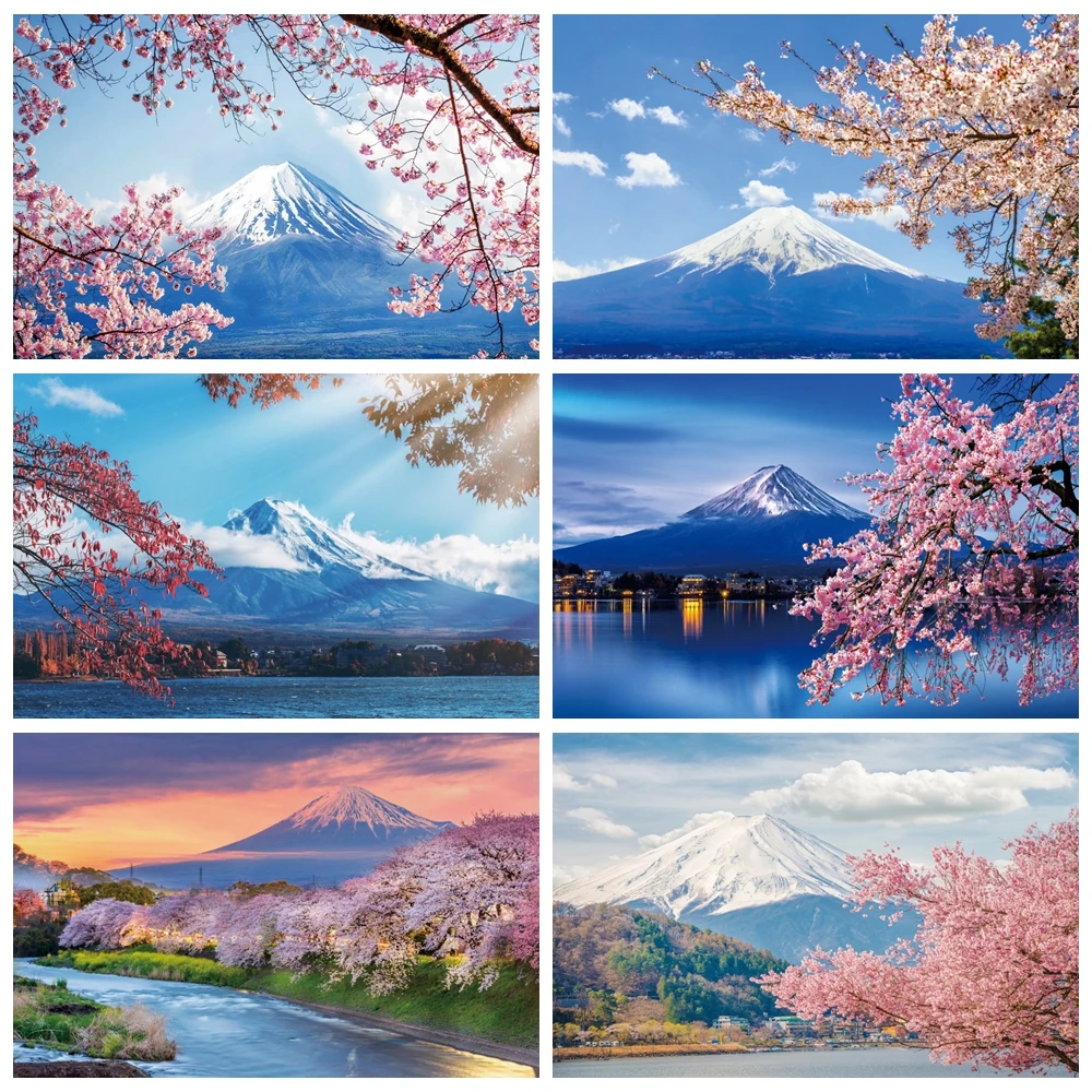 Spring-Japan-Mount-Fuji-Scene-Photography-Backdrop-Cherry-Blossom-Tree ...