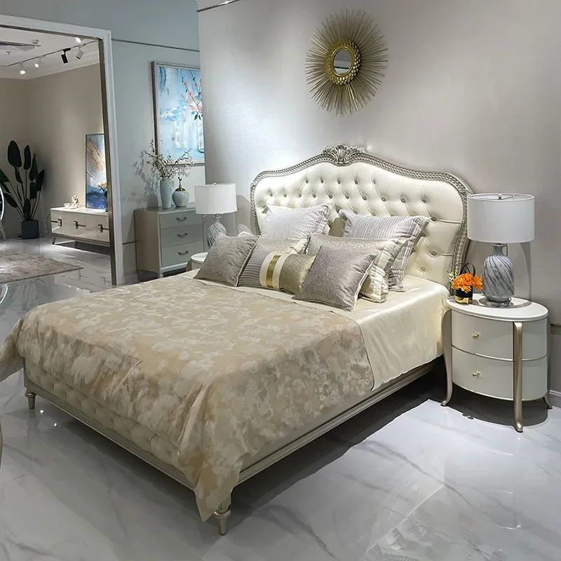 Castle-Royal-European-Double-Bed-Designer-Shelves-Luxury-Headboard-Bed ...