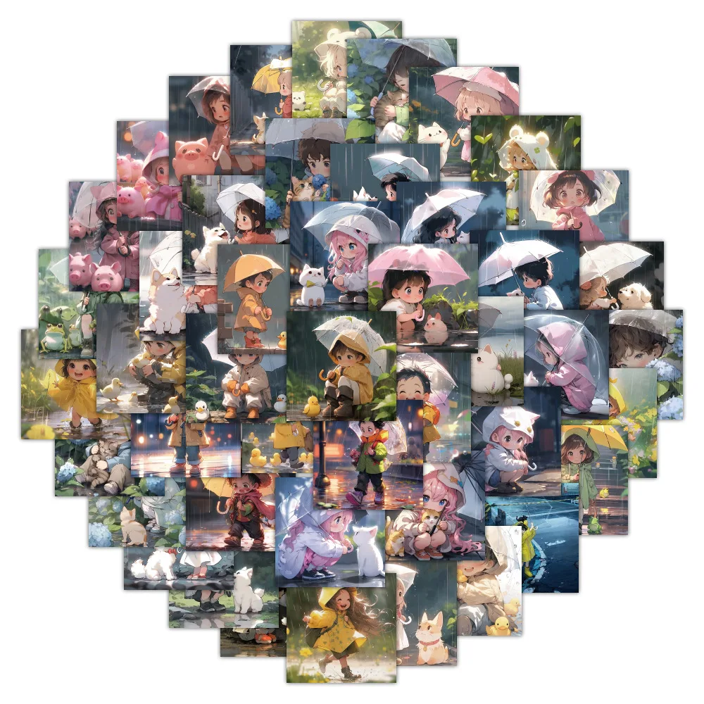10-62pcs-Beautiful-Cartoon-Boy-Girls-Umbrella-Stickers-for-Phone ...