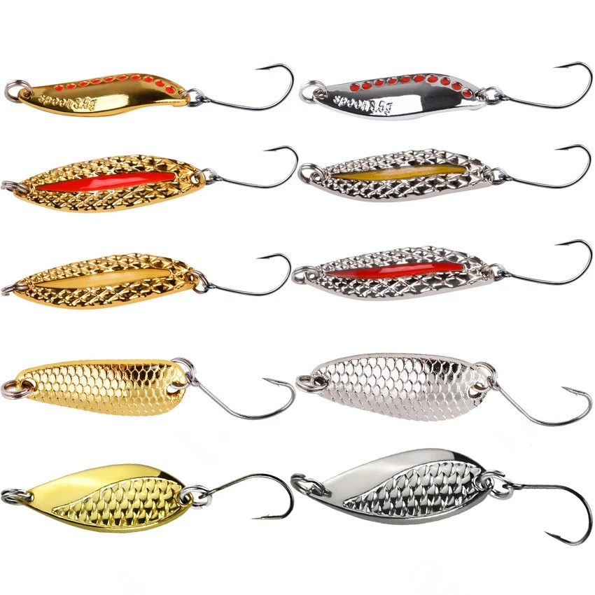 10PCS-Set-Lure-Metal-Spinner-Lure-Spoon-Set-Gold-Silver-Fishing-Spinner ...
