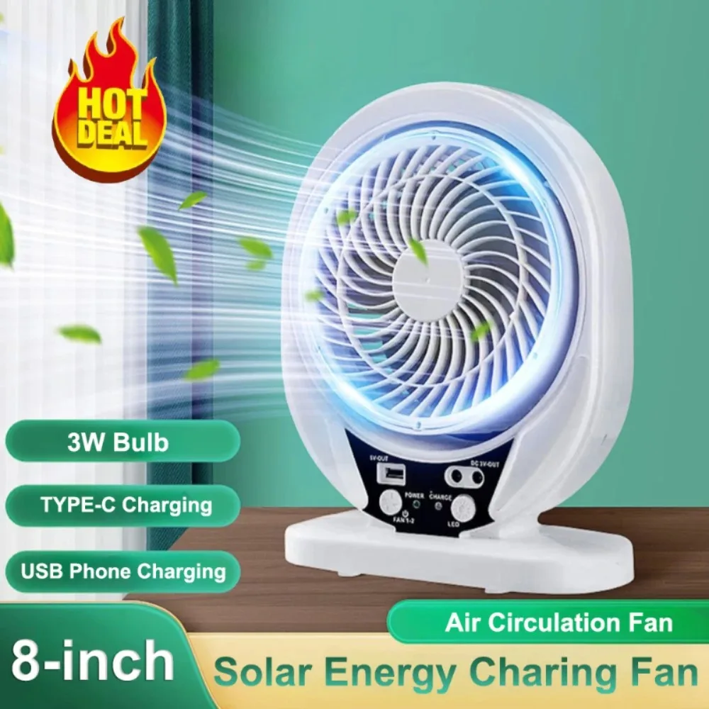 Solar-Energy-Electric-Fan-Light-AC-DC-Rechargeable-Table-Fan-Outdoor ...
