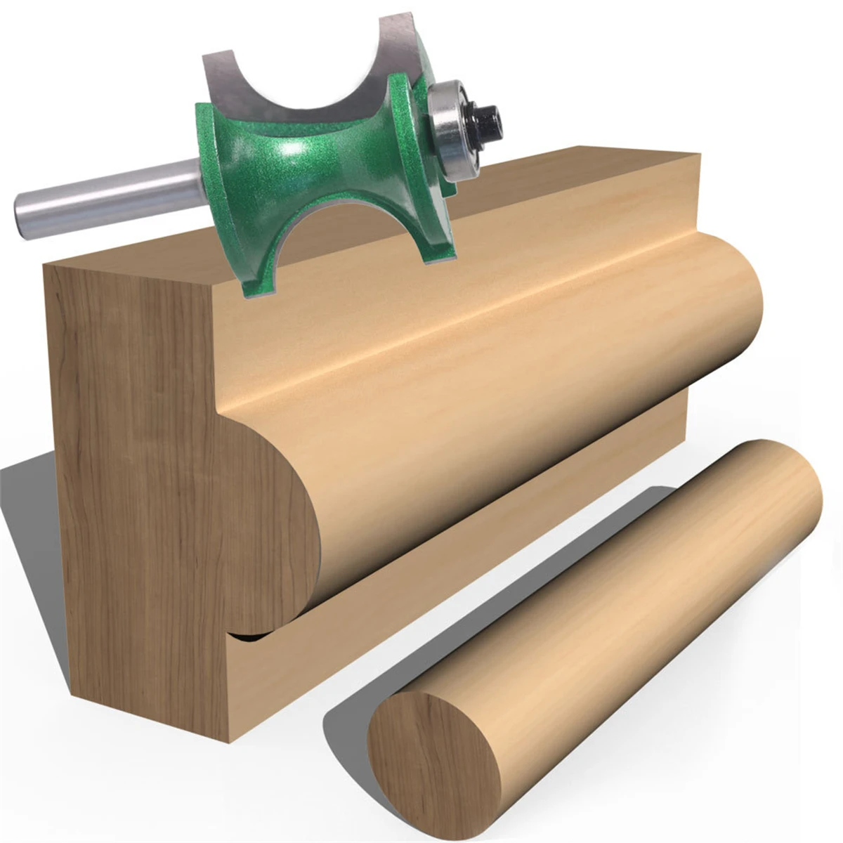 1PC-8mm-Shank-Bullnose-Half-Round-Bit-Endmill-Router-Bits-Wood-2-Flute ...