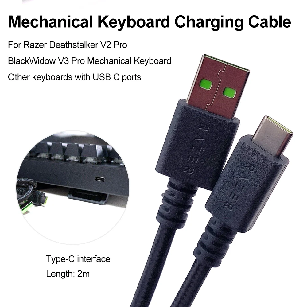USB-C-to-USB-Data-Charging-Cable-Compatible-for-Razer-BlackWidow-V3-Pro ...