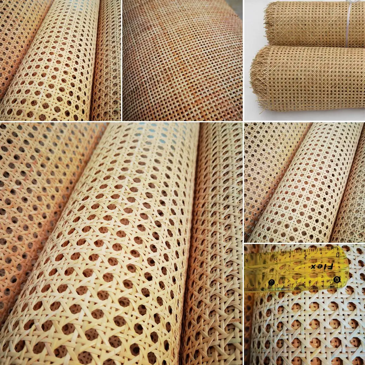 40cm/45cm/50cm X 1 Meter Natural Cane Webbing Sheet Real Rattan Webbing ...