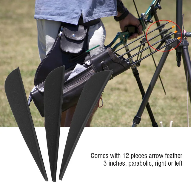Archery Training Accessories 12 PCS Archery Arrow Feathers - 3 Inch ...