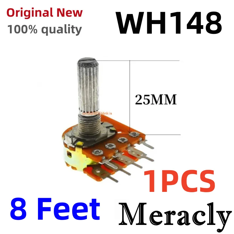 1PC-WH-148-Audio-Volume-Potentiometer-Switch-Dual-8-pin-With-Center-Tap ...