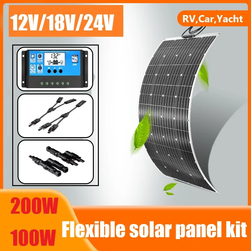 400W-200W-100W-Flexible-Solar-Panels-12V-18V-24V-Portable-Solar-Cells ...