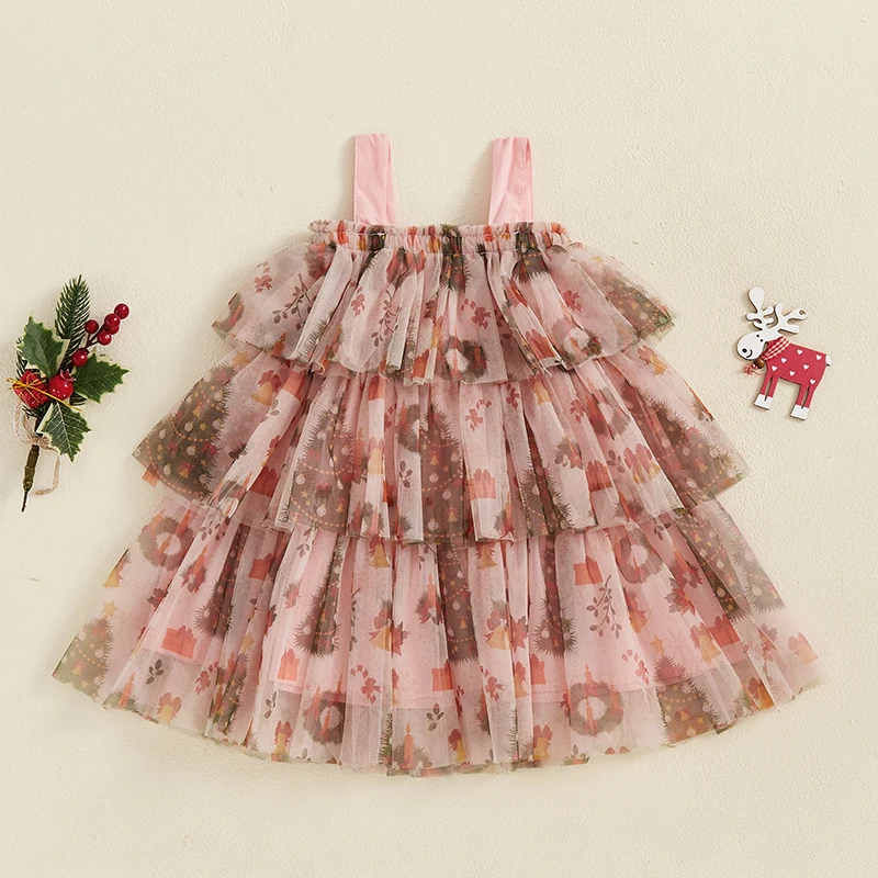 Christmas-Snowflake-Print-Sleeveless-Spaghetti-Strap-Tulle-Ball-Gown ...
