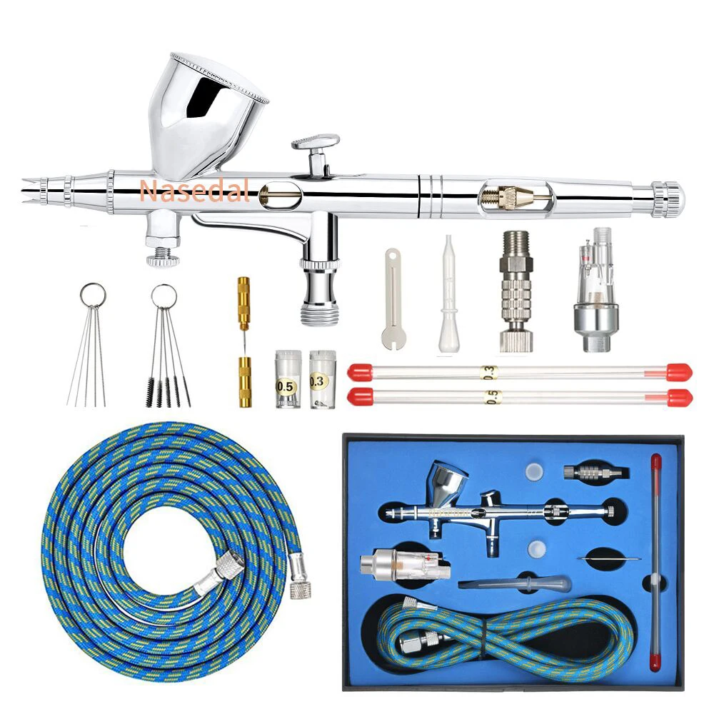 Nasedal Dual-action 9cc 0.2mm Mini Airbrush Paint Spary Gun Nail Art ...