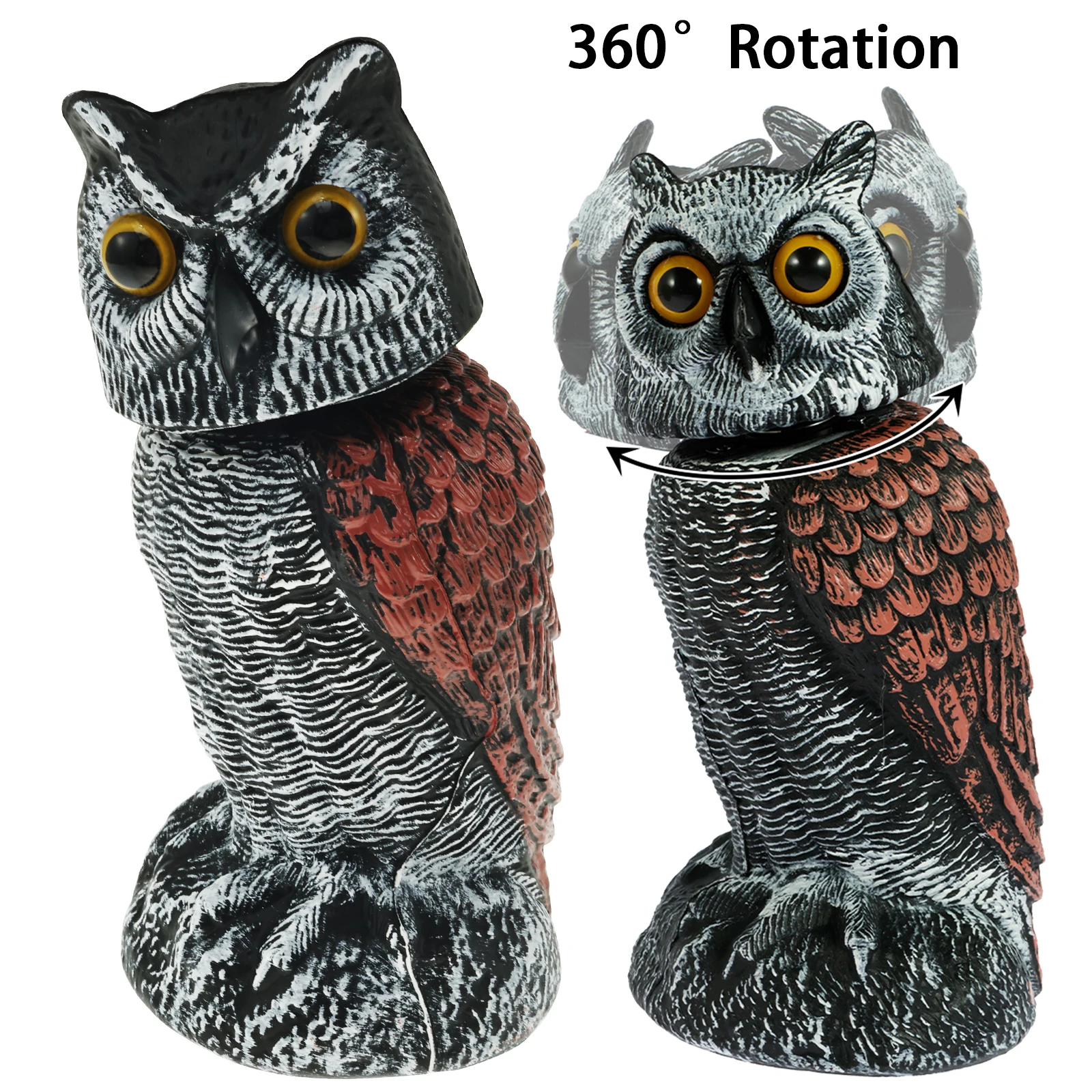 360-Rotation-Fake-Owl-Decoys-Statue-Motion-Activated-Scarecrow-Shaking ...
