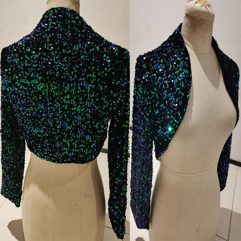 Bling-Bling-wedding-jacket-Sequined-Prom-bolero-jackets-for-3-4-Long ...