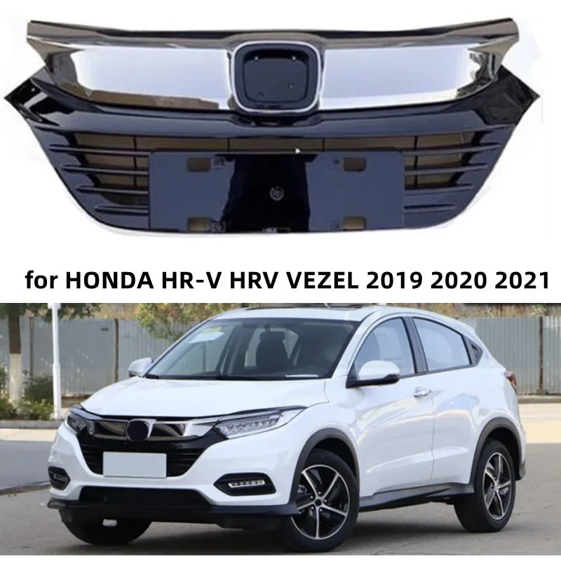 Fits for HONDA HR-V HRV VEZEL 2019 2020 2021 Black/ Silver FRONT GRILL ...