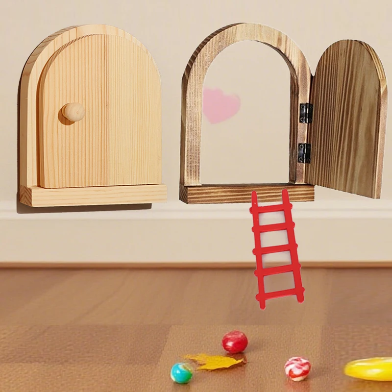 Fairy Cottage Wooden Miniature Dollhouse The Elf's Fairy Door Mini ...
