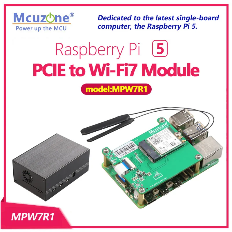 model-MPW7-Raspberry-Pi-5-PCIE-to-M-2-WiFi7-Module-BE200-AX210-AX200 ...