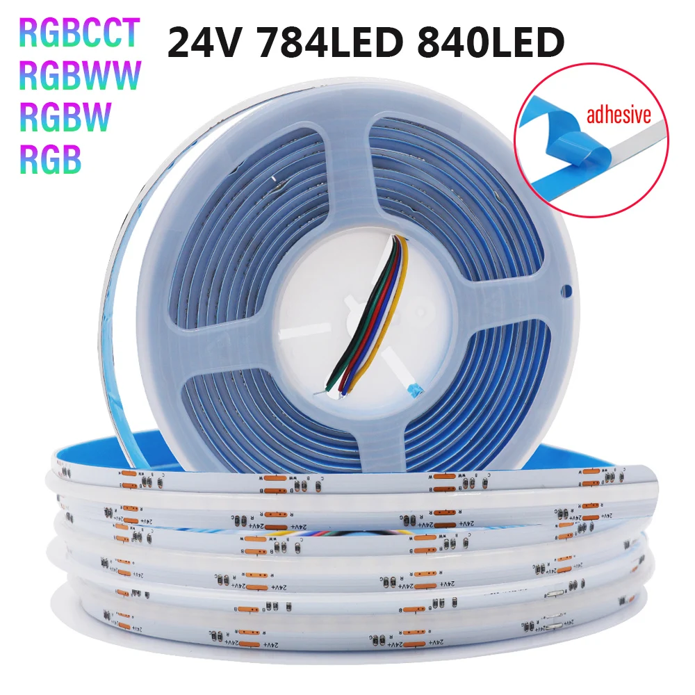 24V-COB-LED-Strip-Light-RGBCCT-RGB-840LEDs-RGBW-RGBWW-784LEDs-Flexible ...