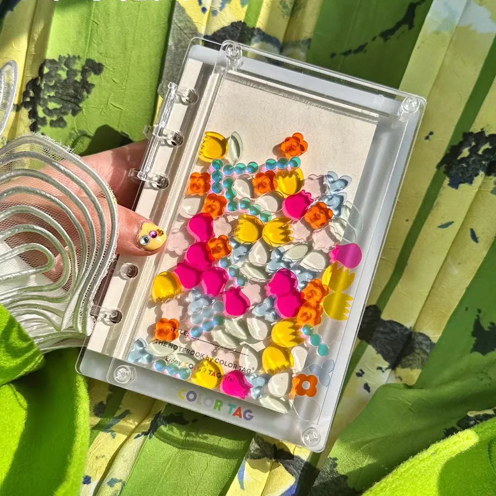 Quicksand-Transparent-A5-A7-Notebook-DIY-Acrylic-Notebook-6-Holes-Loose ...