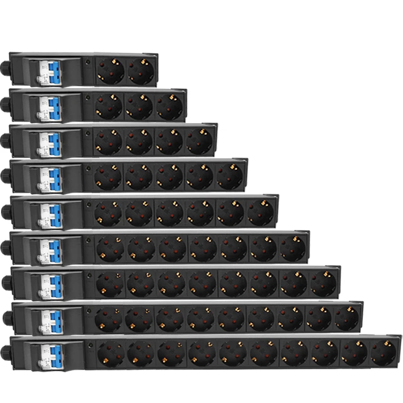 EU Power Strip com LED Liga de Alumínio, 2 10 Maneiras Tomada, Rack ...