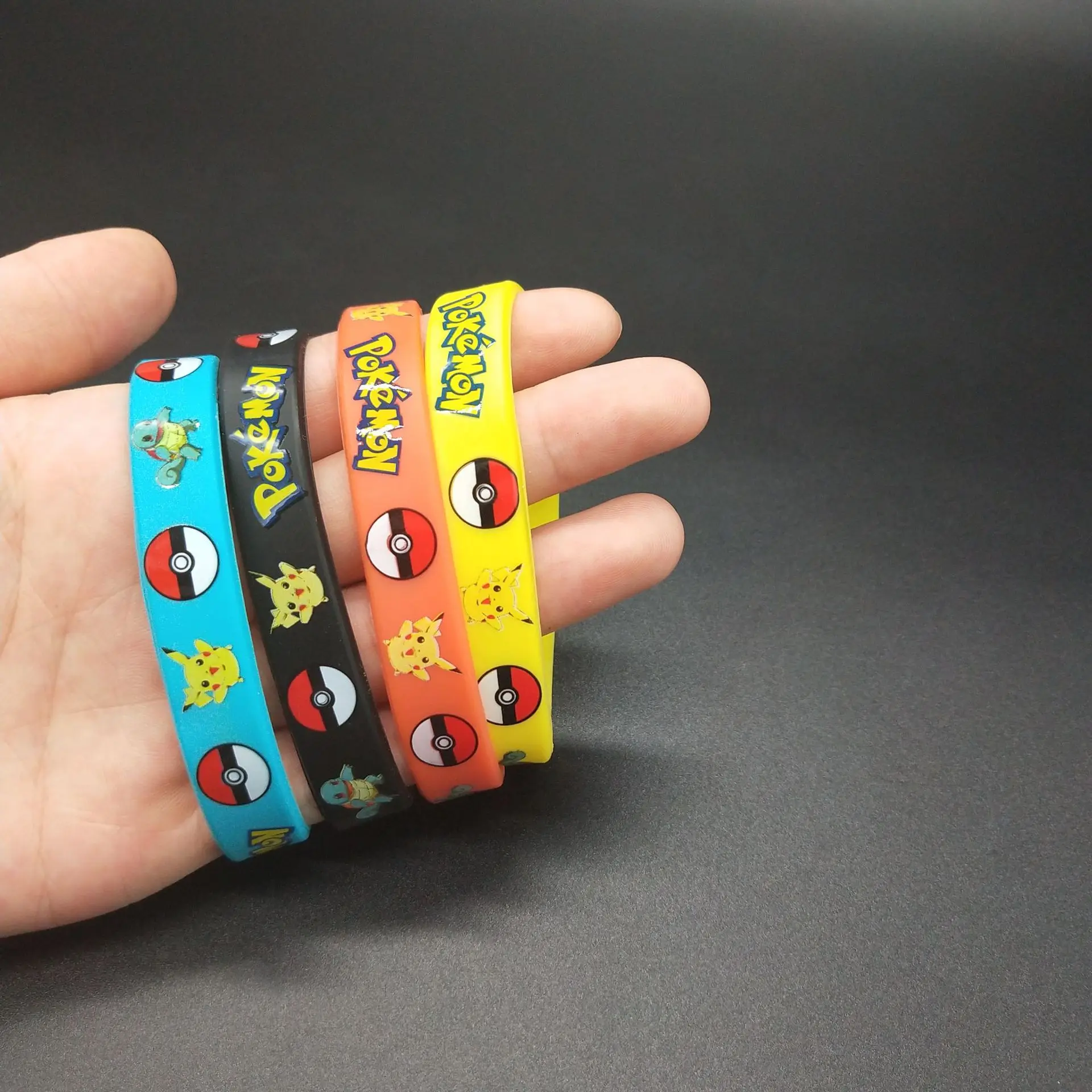 4pcs Pokemon Wristband Anime Pocket Elf Pikachu Children Cartoon ...