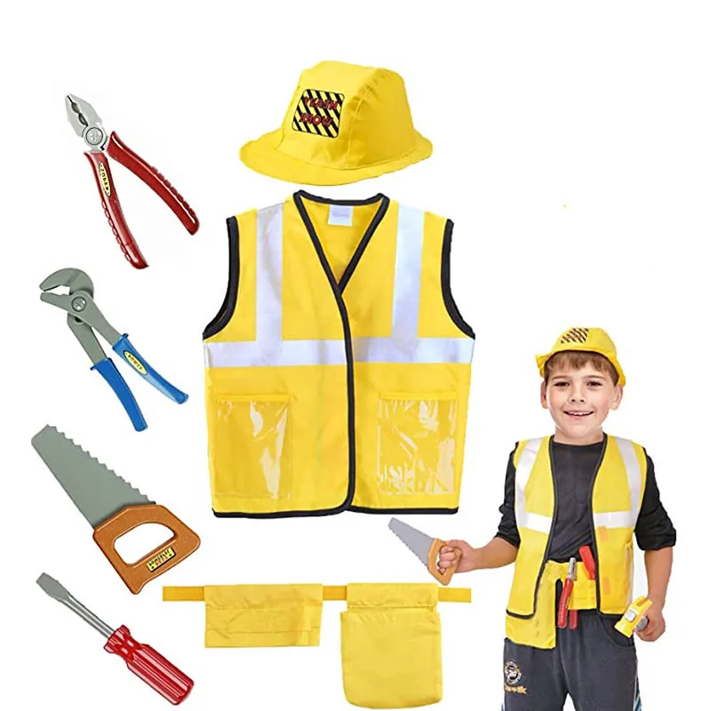 Child Construction Worker Costumes for Boy Toddler Dress Up Clothes Kid ...