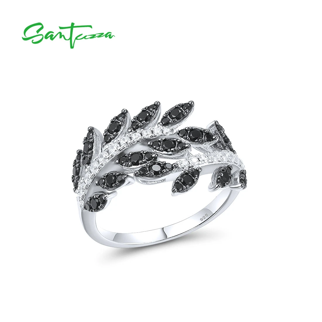 SANTUZZA Silver Ring For Women 925 Sterling Silver Chic Rings Black ...