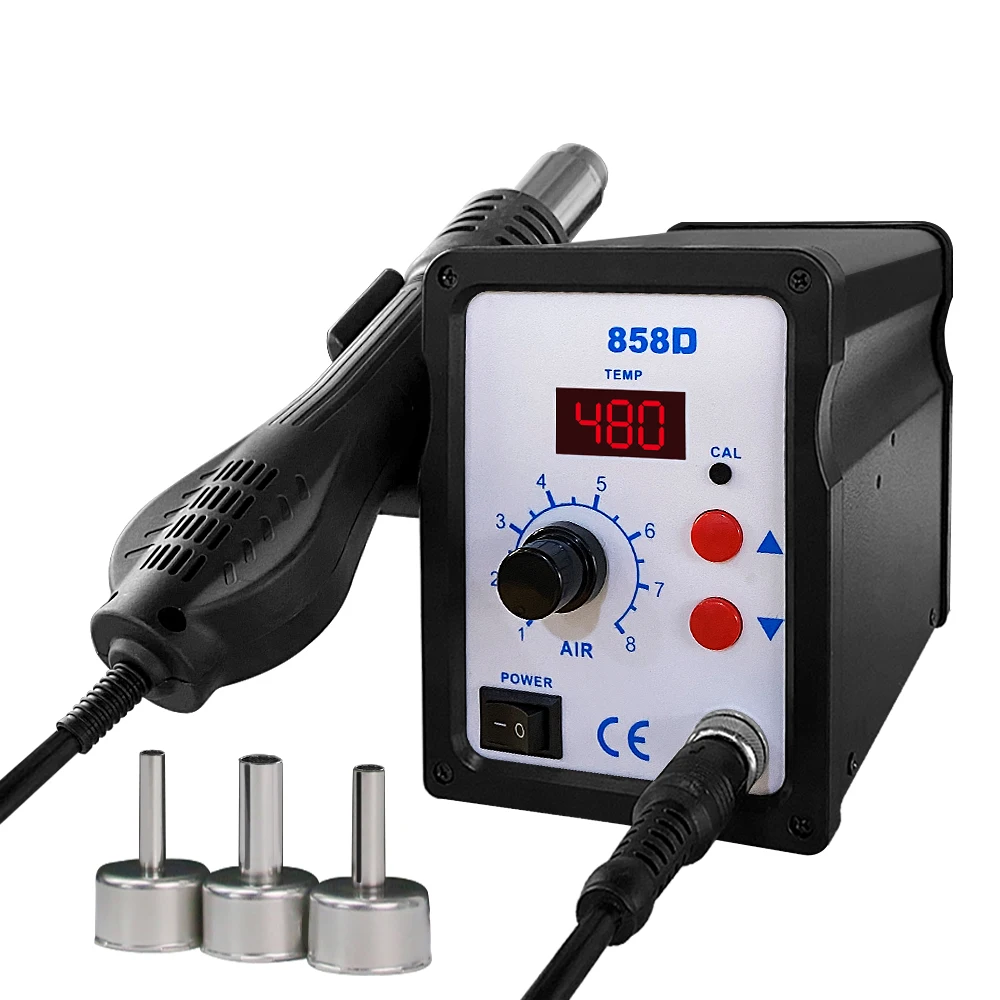 700W 858D 2 In 1 Soldering Station Hot Air Gun 110V 220V BGA Rework SMD ...