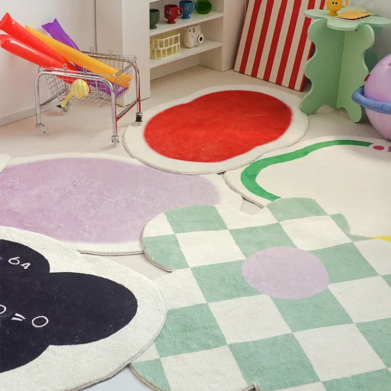Irregular-Bedroom-Carpet-Cute-Colored-Cards-IG-Girls-Room-Rugs-Children ...