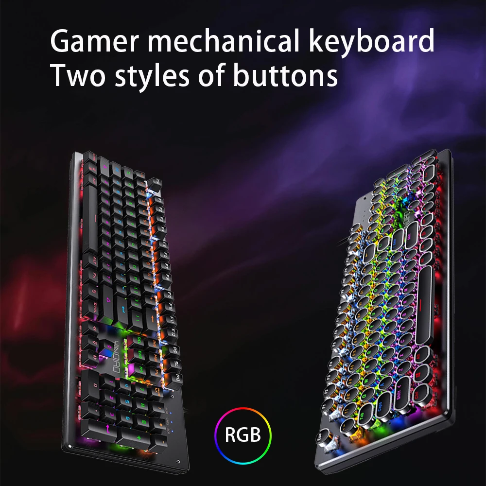 Mechanical-Keyboard-Game-Punk-Blue-Switch-Black-Switch-Wired-USB ...