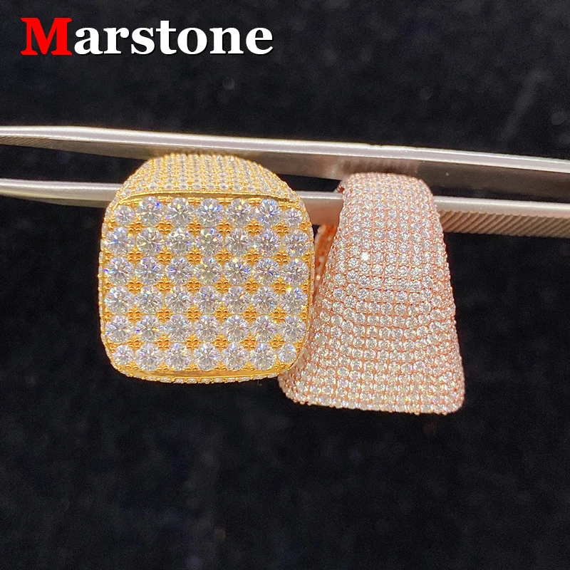 Full-Moissanite-Diamond-Men-s-Solid-Big-Ring-Hip-Hop-Rap-S925-Silver ...