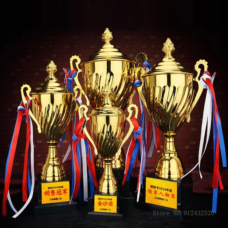 Customized Metal Trophy, Football, Basketball, Badminton, Competition ...