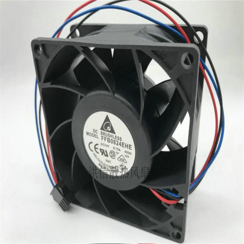 Delta FFB0824EHE 8038 24V 0.75A 8CM three-wire double-ball high-volume ...