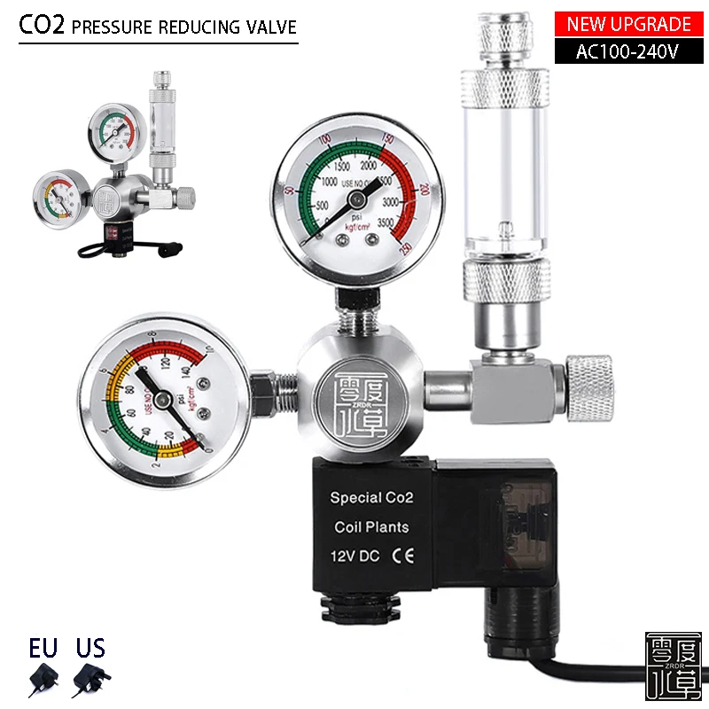 DIY Aquarium CO2 Regulator Magnetic Solenoid Kit Check Valve Fish Tank ...