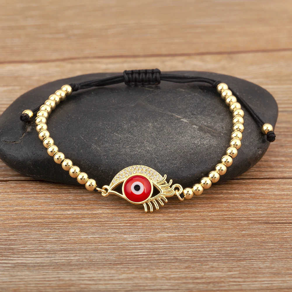 AIBEF-Glaze-Evil-Eye-Copper-Bead-Bracelet-Women-Adjustable-Versatile ...