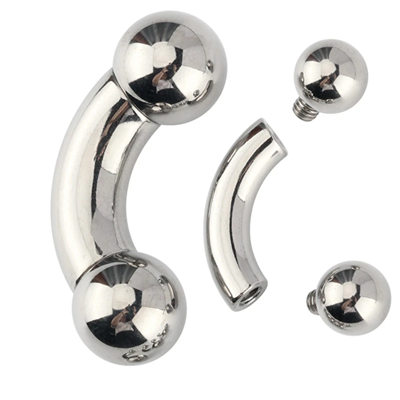 ASTM F136 Titanium PIERC Curved Barbell Nose Ring Large size 0G-12G ...