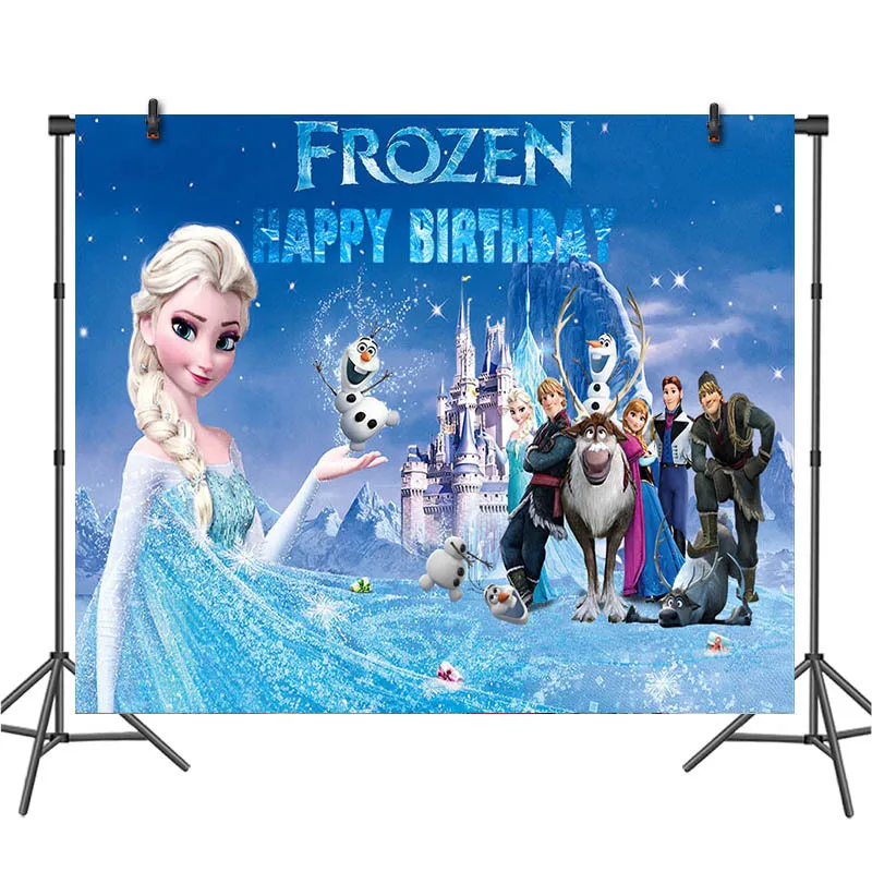 120x80cm Disney Frozen Party Backdrop Stand Photobooth Backdrop Cloth ...