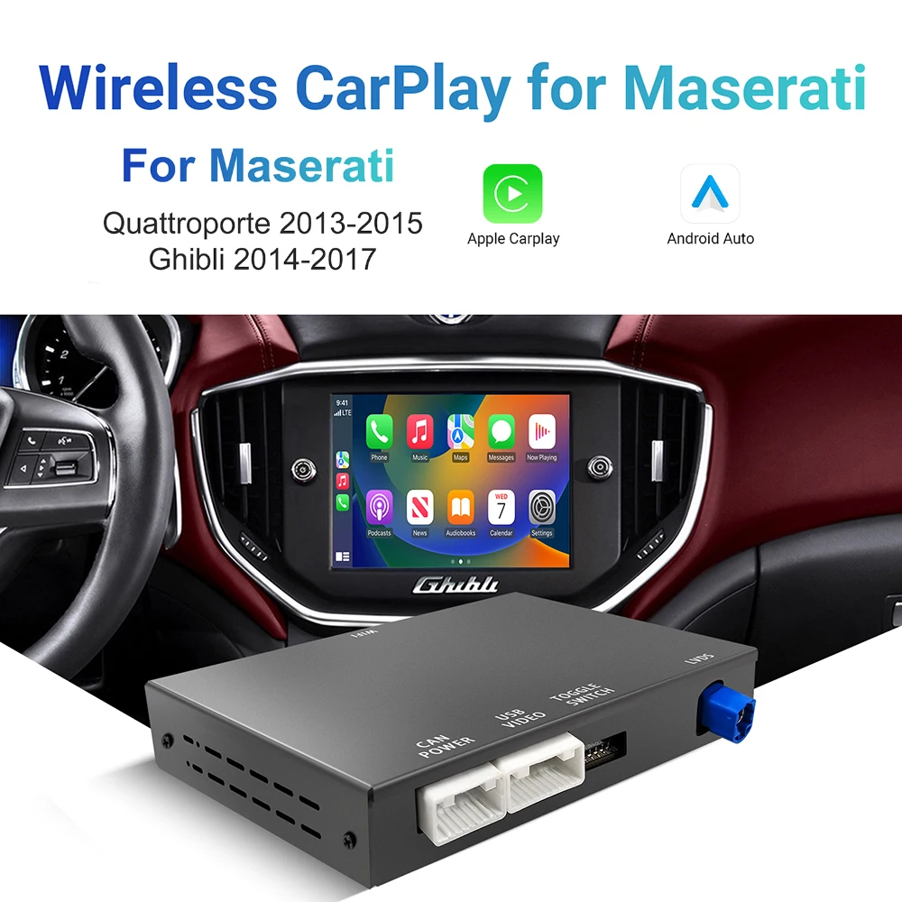 Wireless CarPlay Android Auto retrofit kit decoder box for Maserati ...