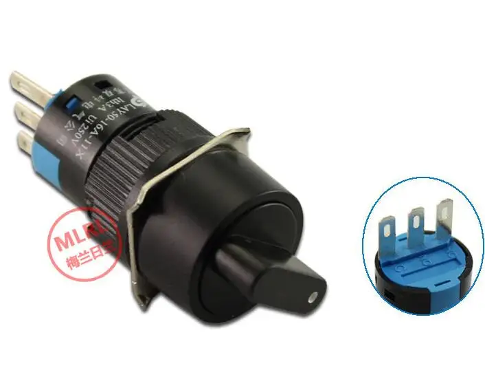 2-position-ON-OFF-self-locking-3-pins-push-button-switch-round-selector ...