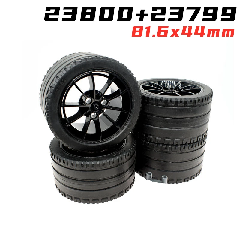 Buildings-Blocks-23800-Wheel-62-3mm-x42mm-23799-Tire-81-6-x-44mm-Racing ...