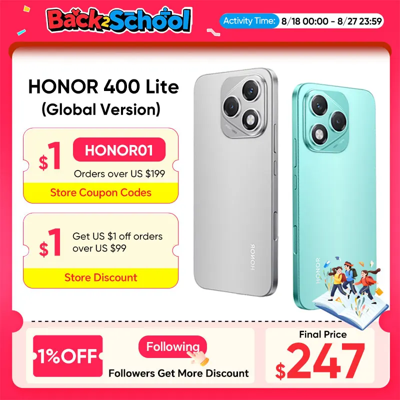 HONOR 400 Lite Global 5G Smartphone Mediatek Dimensity 7025, 108MP Camera, 5230mAh – SmeshMega.com