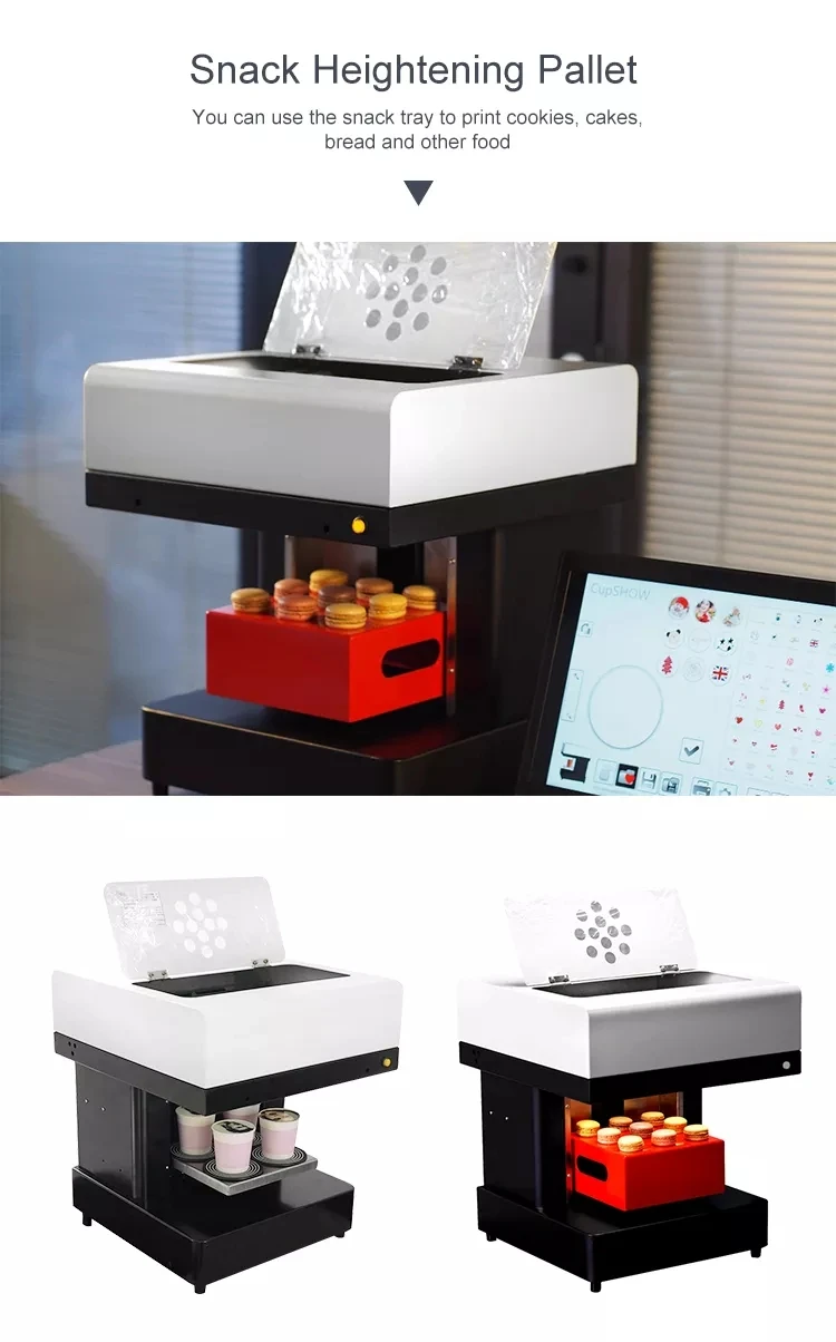 4 Cups 3d Digital Edible Inkjet Printer Latte Color Coffee Printer ...