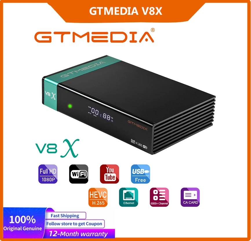 GTMEDIA Receptor de satélite Mars V8X, decodificador de TV Digital con ...